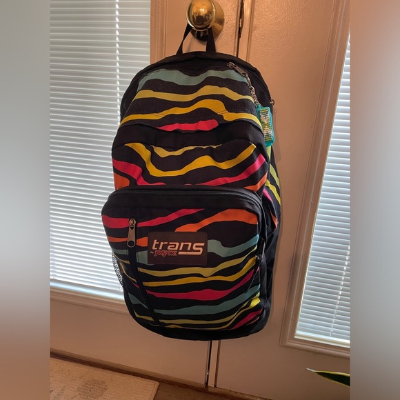 Jansport | Bags | Trans Jansport Rainbow Zebra Neon Backpack With ...